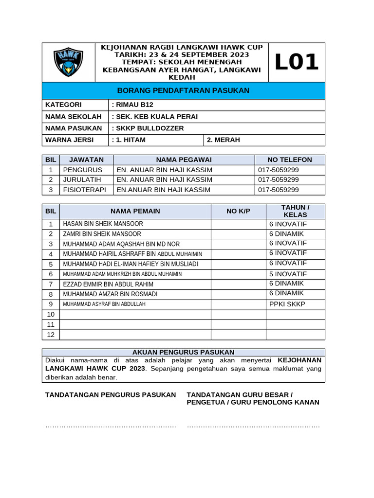 BORANG L01.doc - Upload | PDF