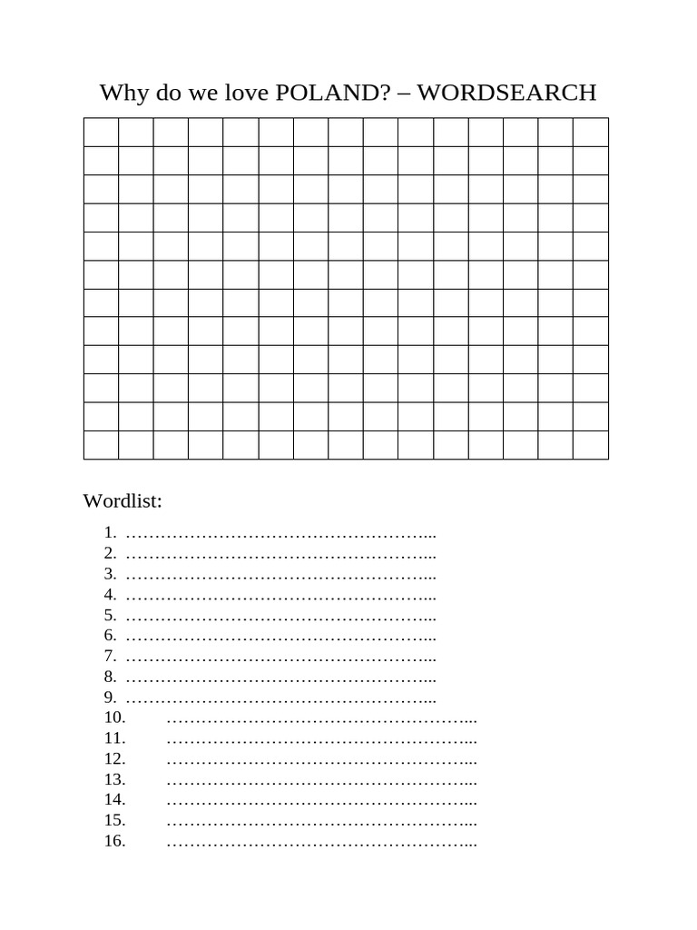 Why Do We Love POLAND Wordsearch | PDF