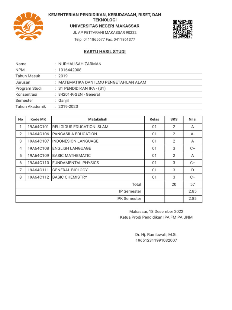 Khs Semester 1 | PDF