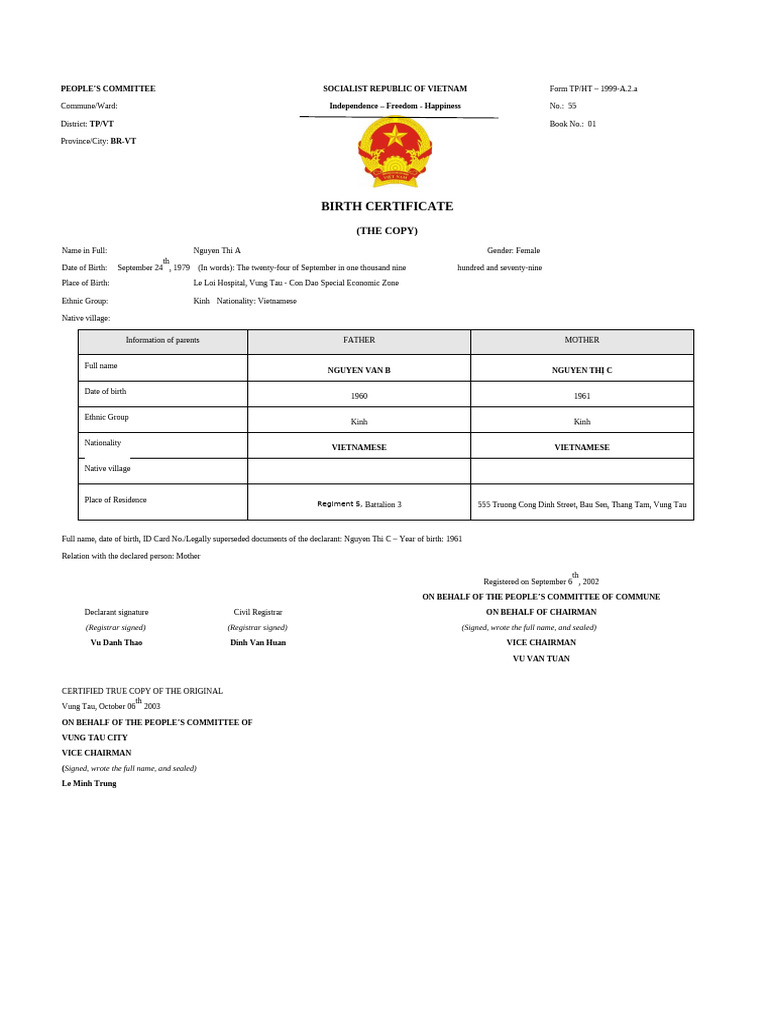 Gks Form Tpht-1999 A.2.a | PDF
