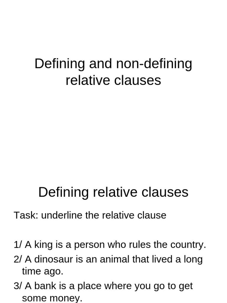 Defining and Nondefining Relative Clauses | PDF Defining and Nondefining Relative Clauses | PDF