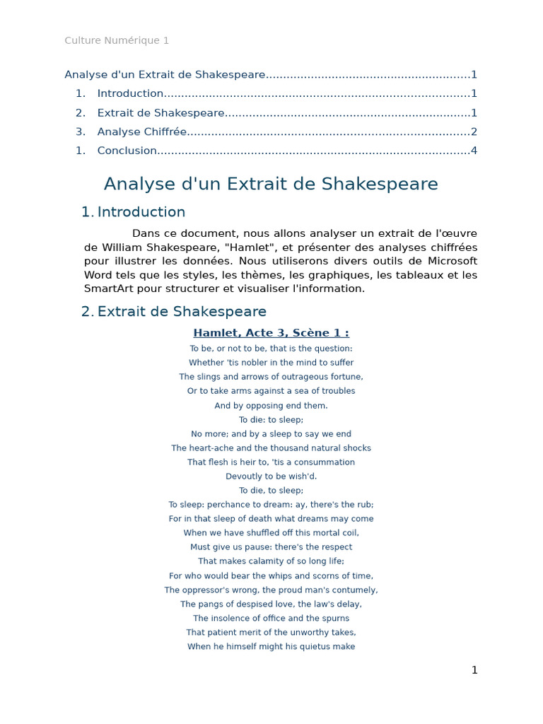 Analyse Extrait Hamlet | PDF