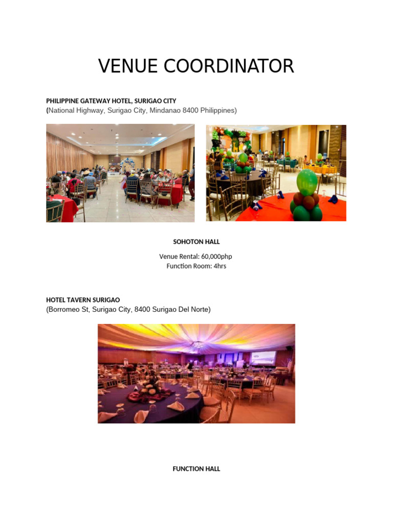 VENUE COORDINATOR | PDF