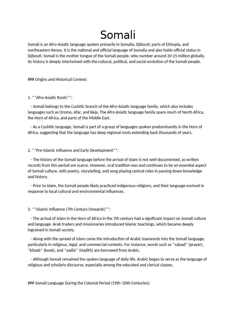 Somali | PDF