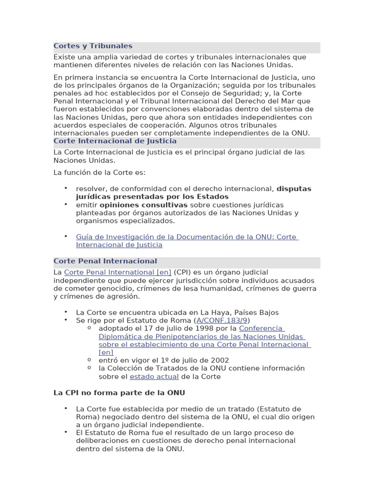 Cortes y Tribunales | PDF | Corte Criminal Internacional | Política