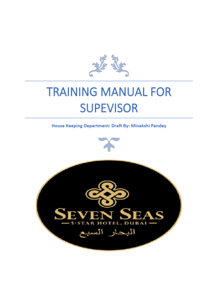 Training Manual HK - Supervisor | PDF | Housekeeping | Bathroom