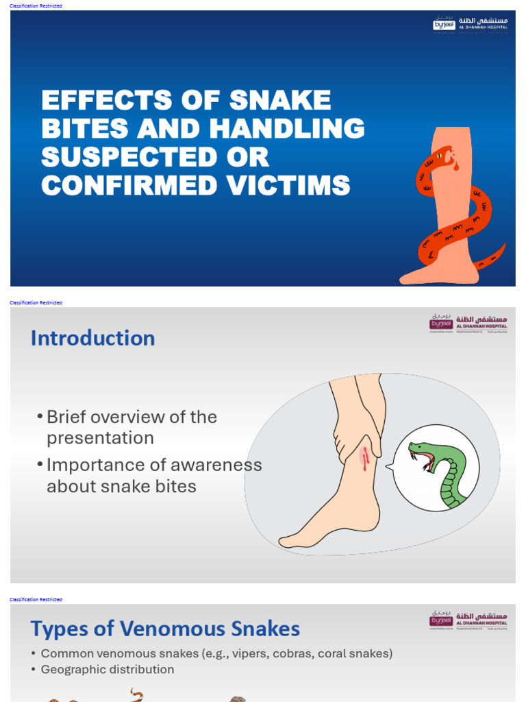 Effects of Snake Bites and Handling Suspected or Confirmed Victims ...