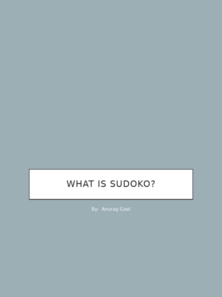 SUDOKO | PDF