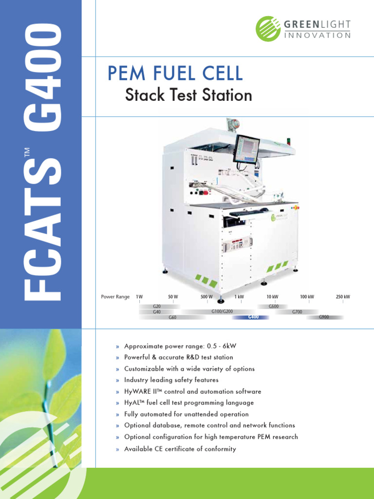 G400 Fuel Cell Test Station | PDF