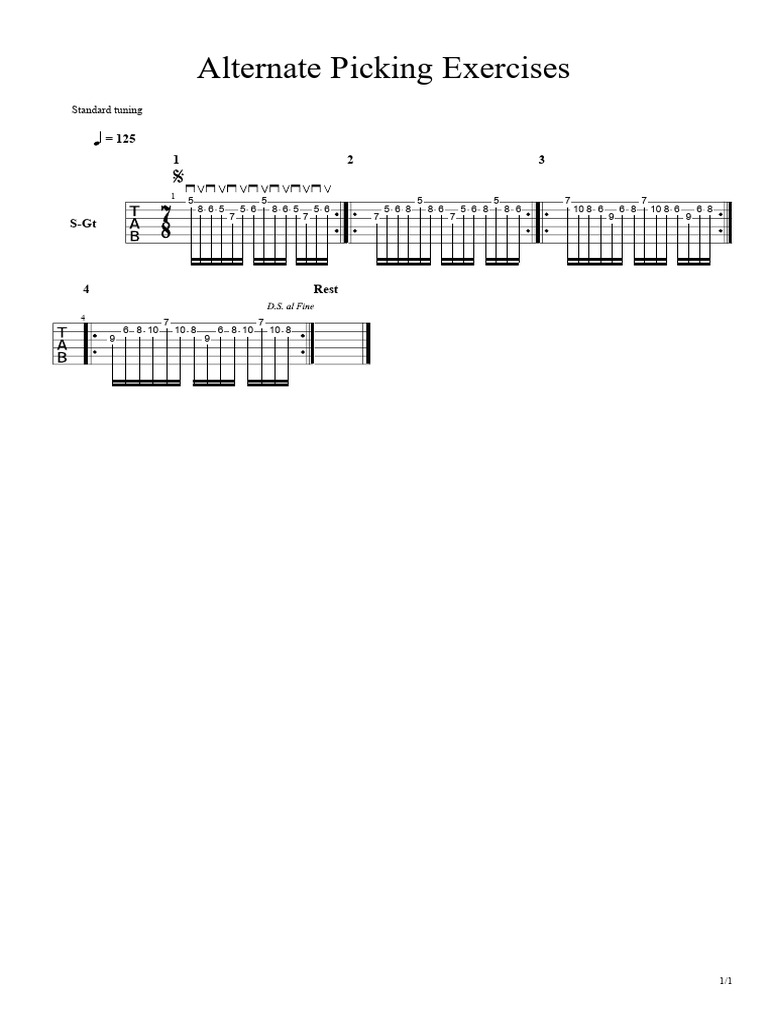 Alternate Picking Exercises | PDF