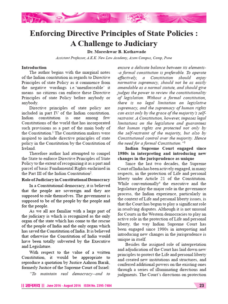 Enforcing Directive Principles of State Policies | PDF