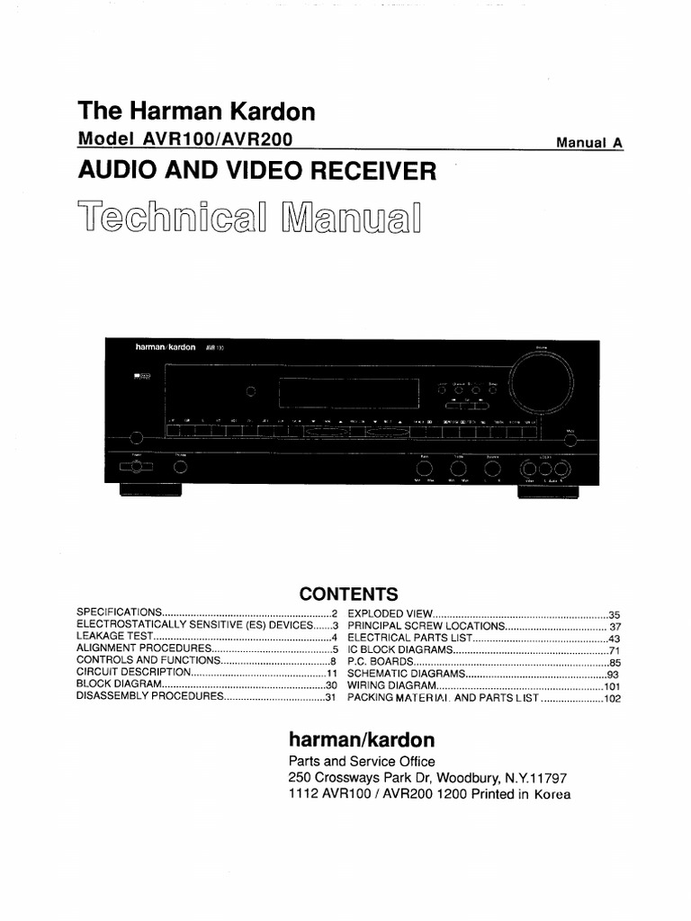 Harman Kardon Avr 100-200 | PDF