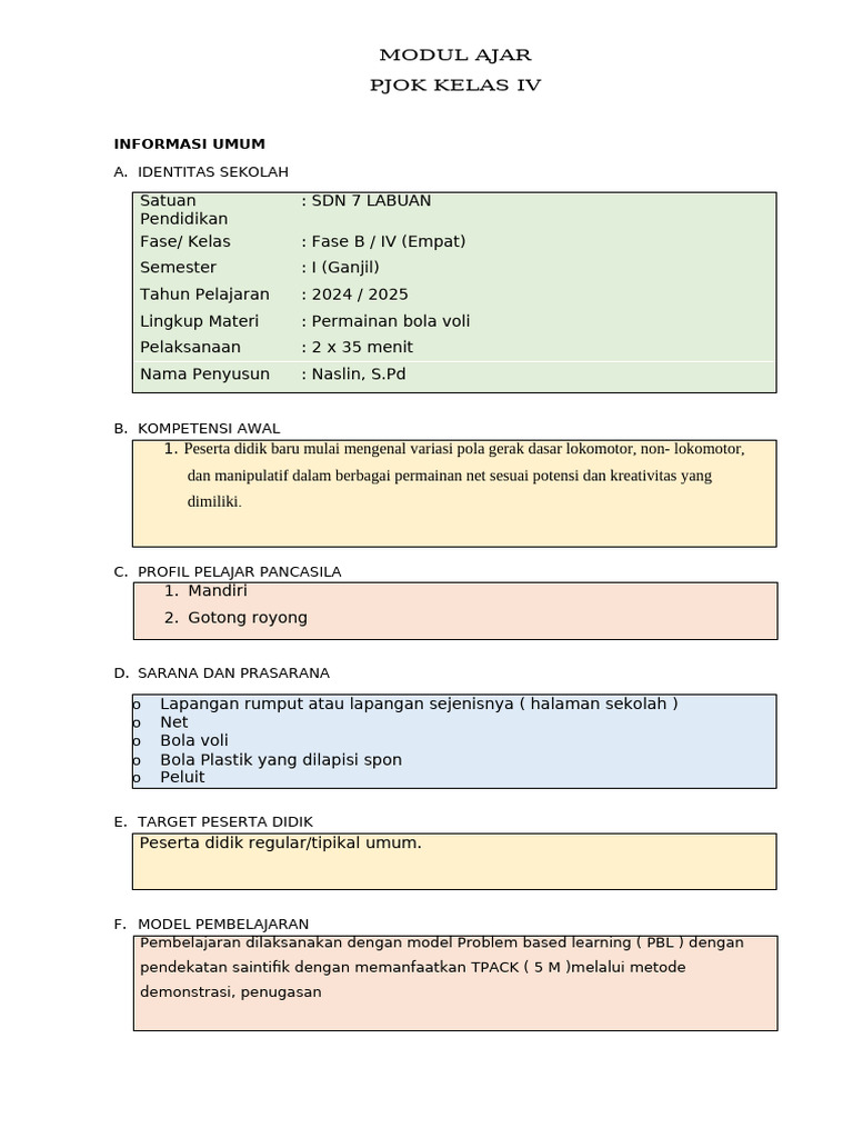 new modul ajar pak naslin | PDF