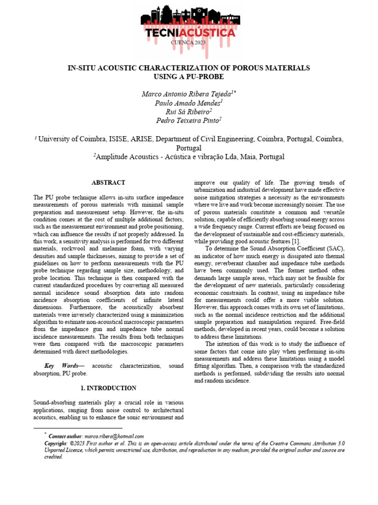 InSitu Characterization Porous Materials Using PU Probe | PDF