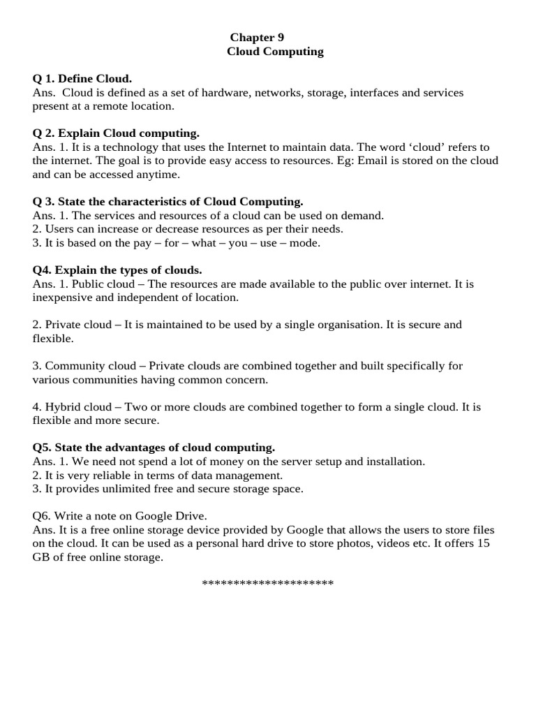 1 3616 Class 8 - CH 9-Cloud Computing | PDF