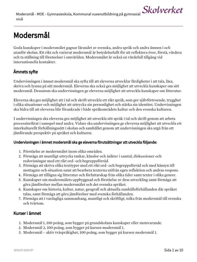 Modersmal | PDF