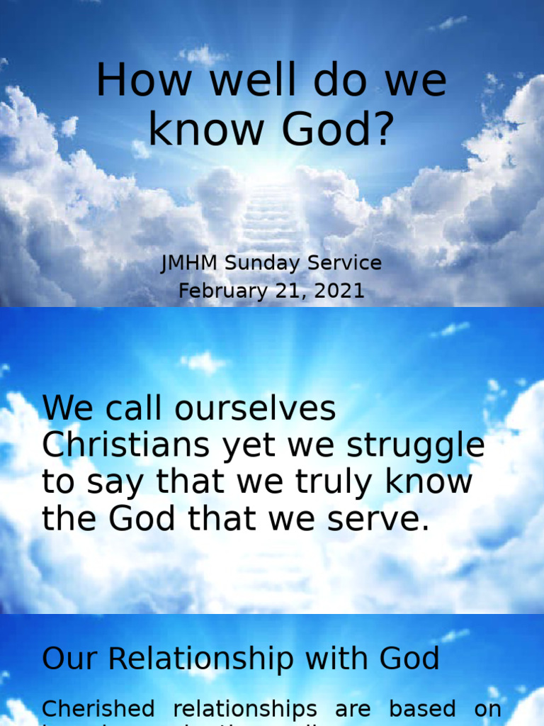 How Well Do We Know God | PDF