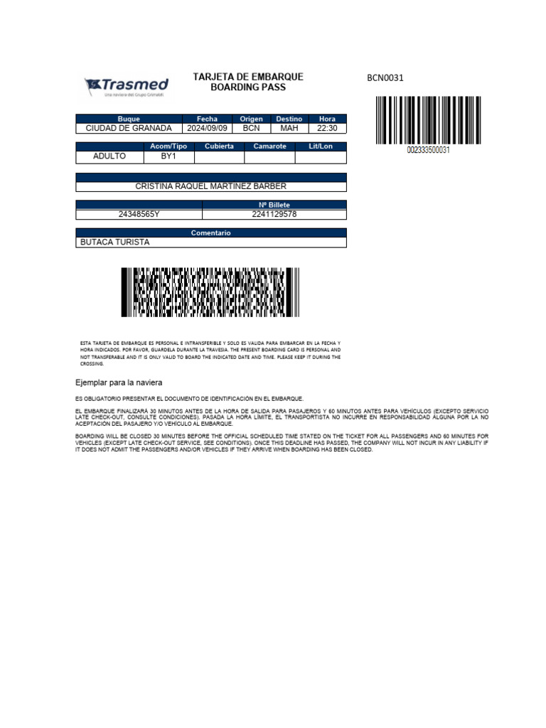 Boarding Cards | PDF
