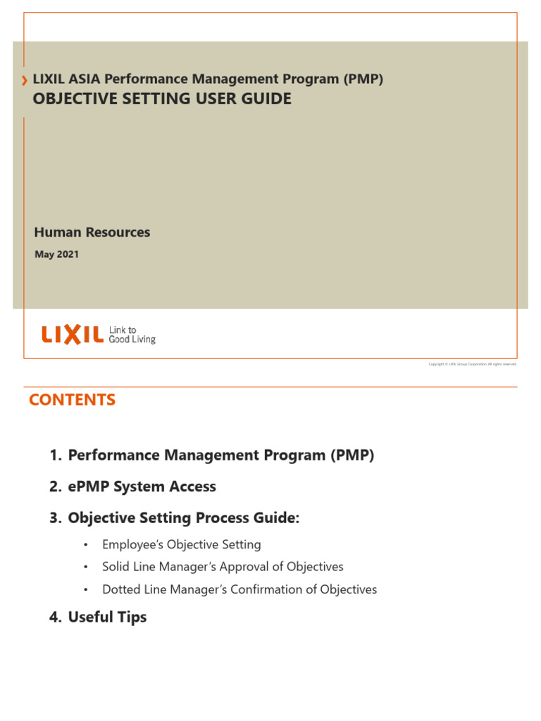 ePMP User Guide - Objective Setting (EN) | PDF