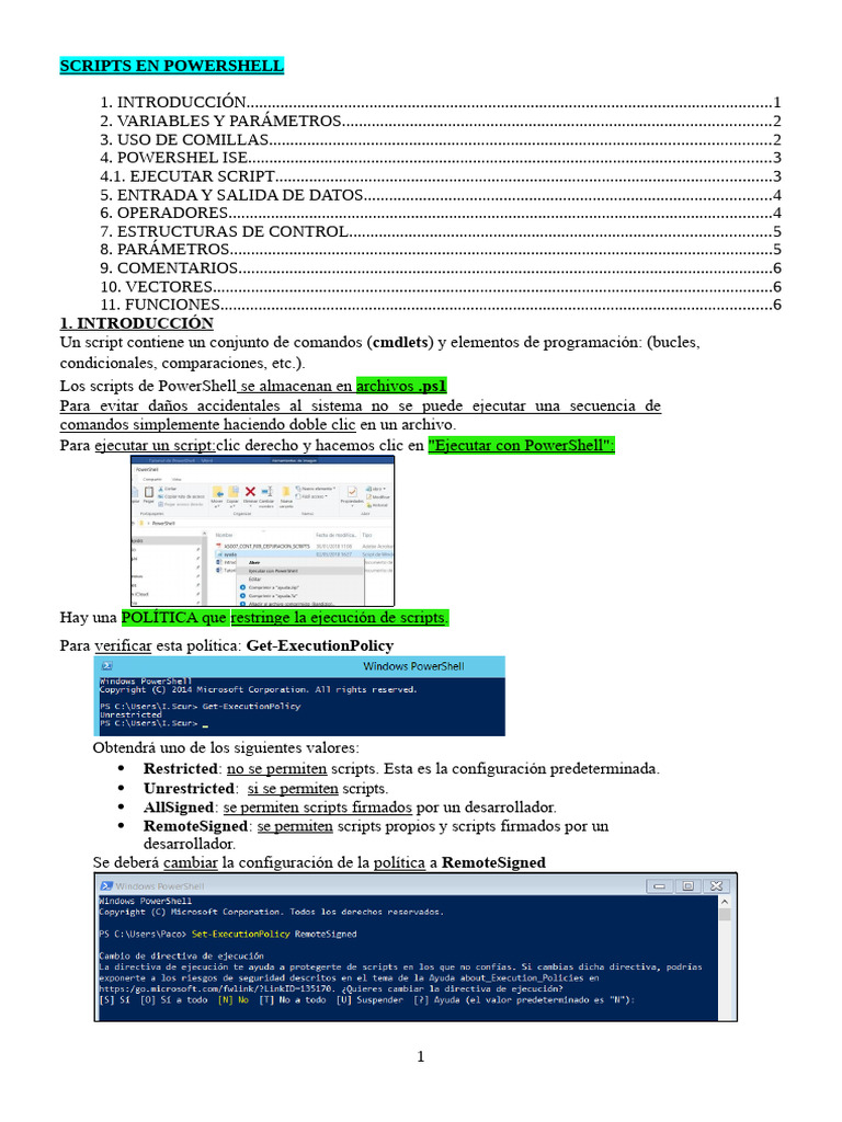 1 Manual Básico de Script en Powershell | PDF