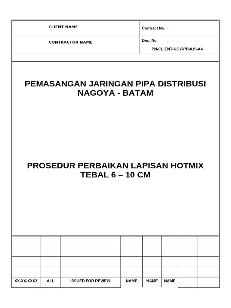 Prosedur Perbaikan Lapisan Hotmix Tebal 6 - 10 CM | PDF