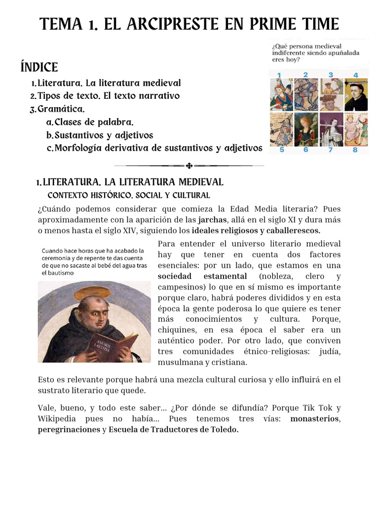 Tema 1. El Arcipreste en Prime Time | PDF