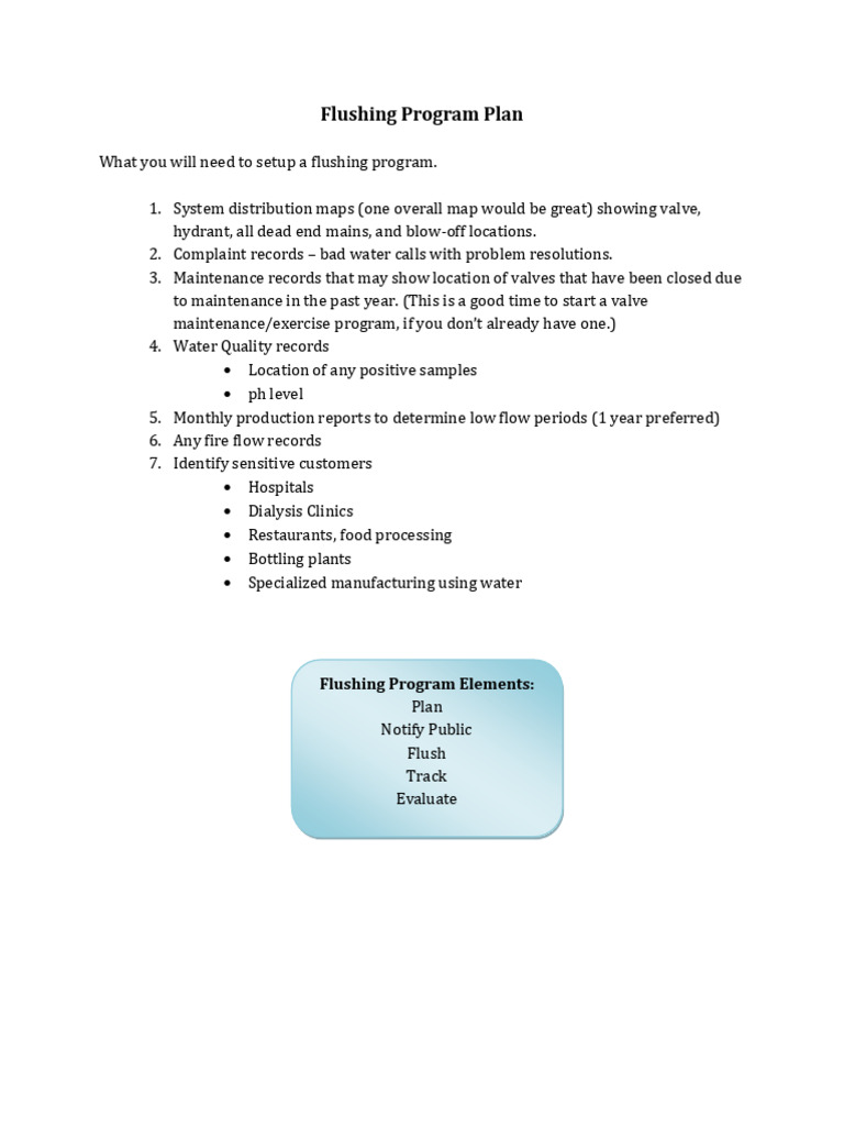 LRWA Flushing Program Plan | PDF