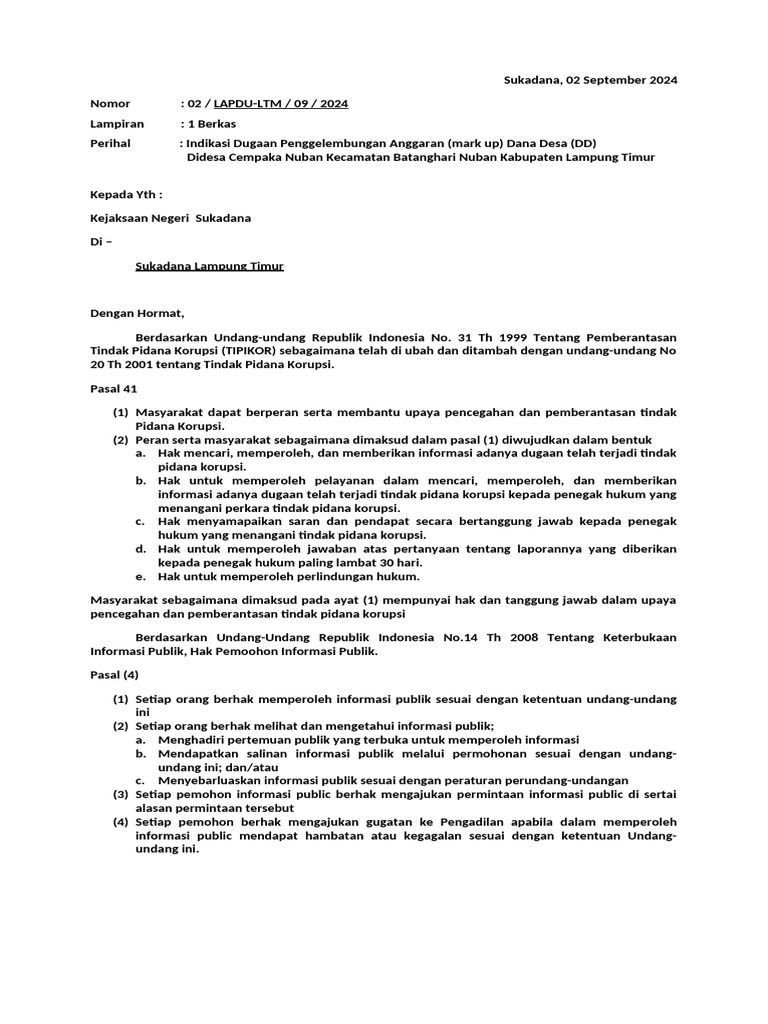Format Lap Sumur Bor | PDF