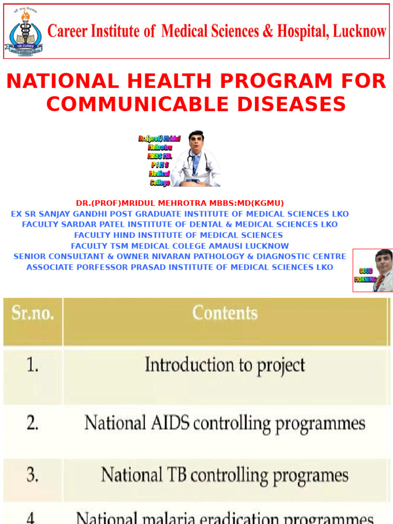 National Health Program For Communicable Diseases | PDF