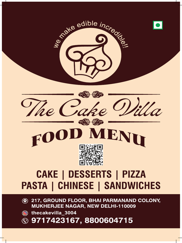 THE CAKE VILLA MENU_F | PDF