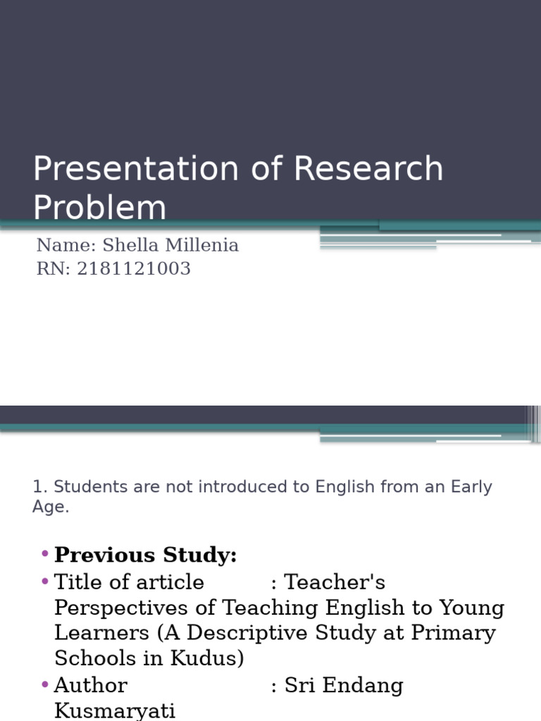 Presentation of Research Problem | PDF | Human Communication | Behavior Modification