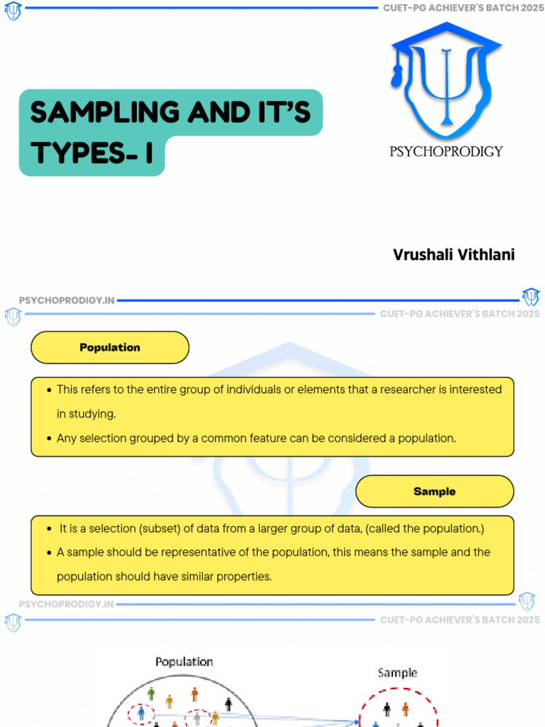 Lec5-Sampling and It's Types - I | PDF | Sampling (Statistics) | Stratified Sampling