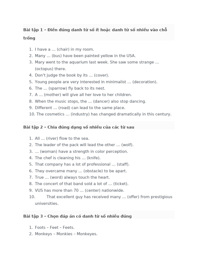 BTLT - Singular and Plural | PDF