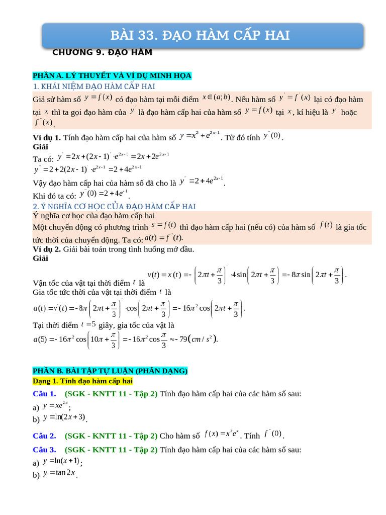C9 - Bài-33-Dao Ham Cap Hai - CH | PDF