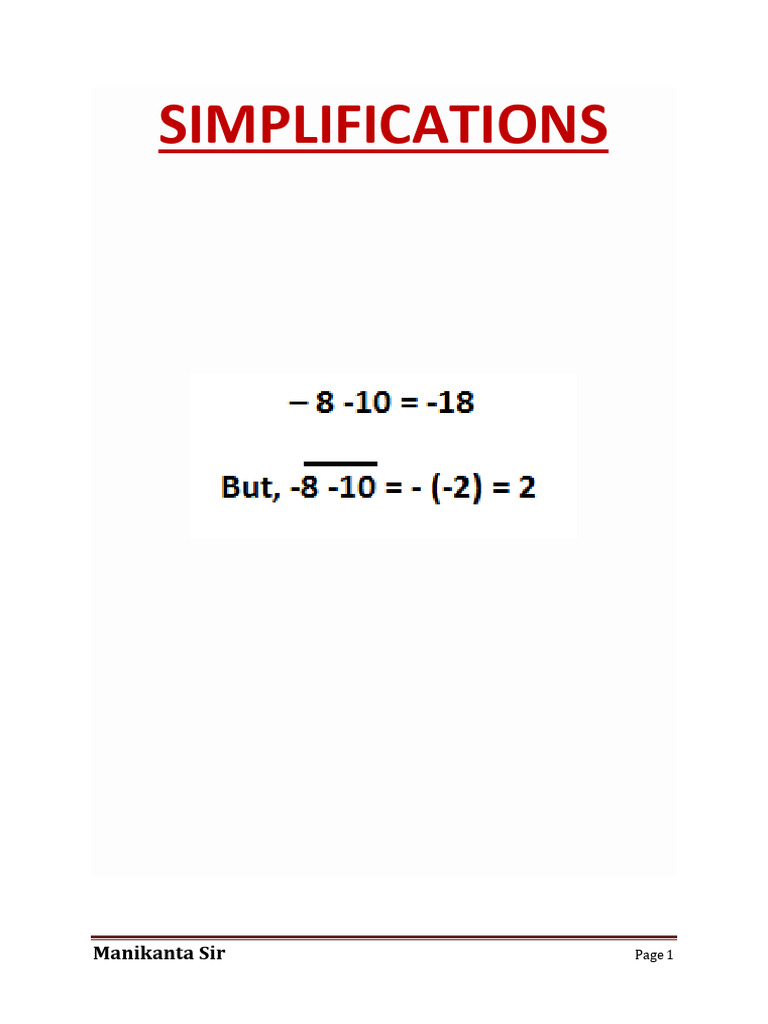 Rule of Simplification | PDF