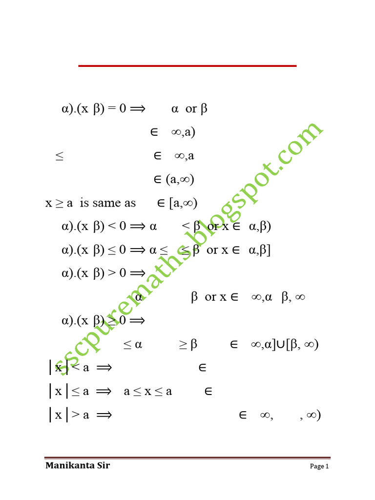 Quadratic Inequalities | PDF