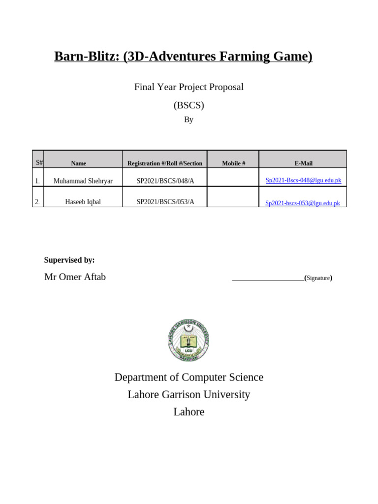 FYP Proposal | PDF