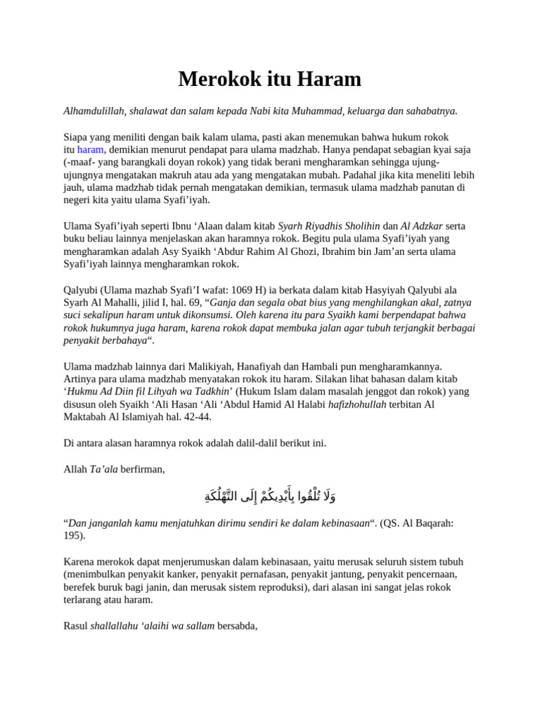 Merokok itu Haram | PDF