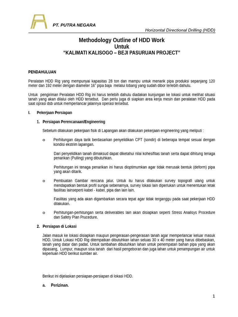 HDD METHODOLOGY KALIMATI | PDF