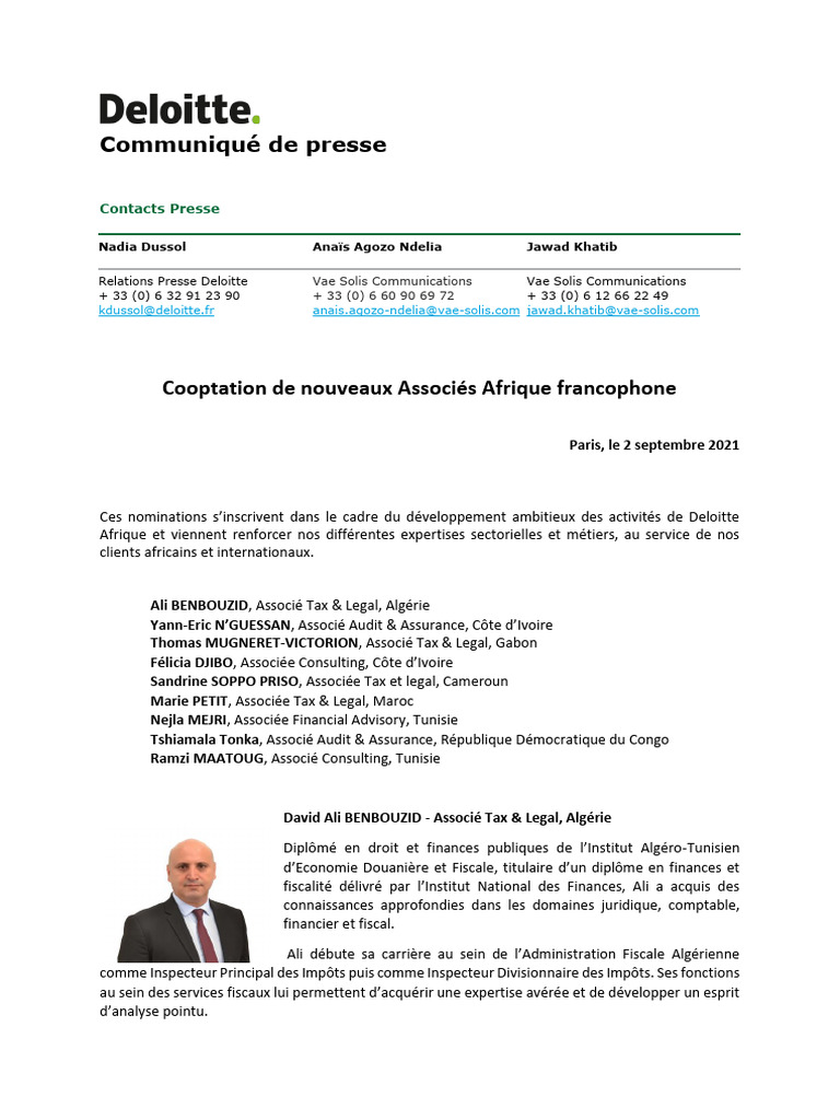 Cooptation de Nouveaux Associés Afrique Francophone | PDF