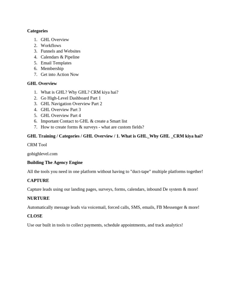 GHL Notes | PDF
