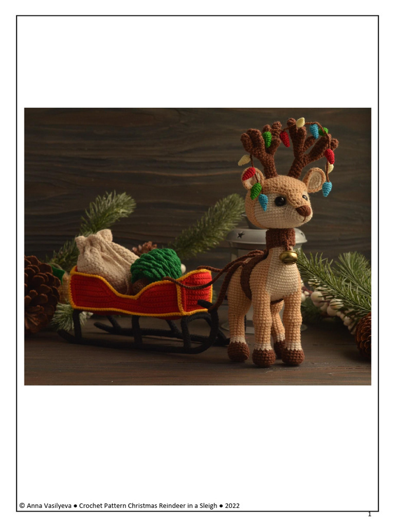 Anna Vasilyeva Christmas Reindeer in A Sleigh | PDF
