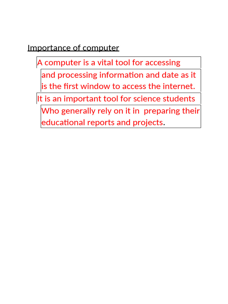 Importance of Computer | PDF