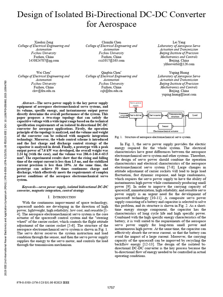 Design of Isolated Bi-Directional DC-DC Converter For Aerospace | PDF