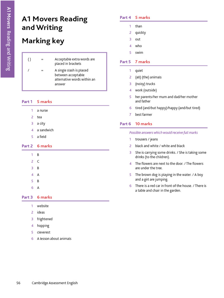 MOVERS (2018) SPEAKING MATERIALS | PDF