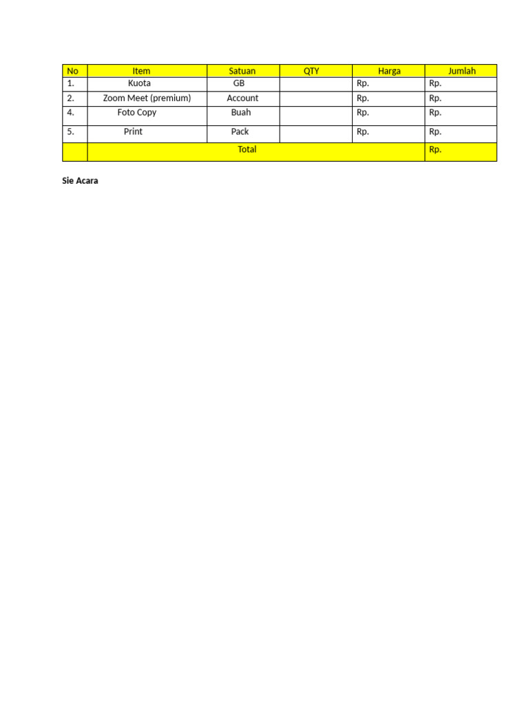 Rab Sie Acara Ulc 2024. | PDF