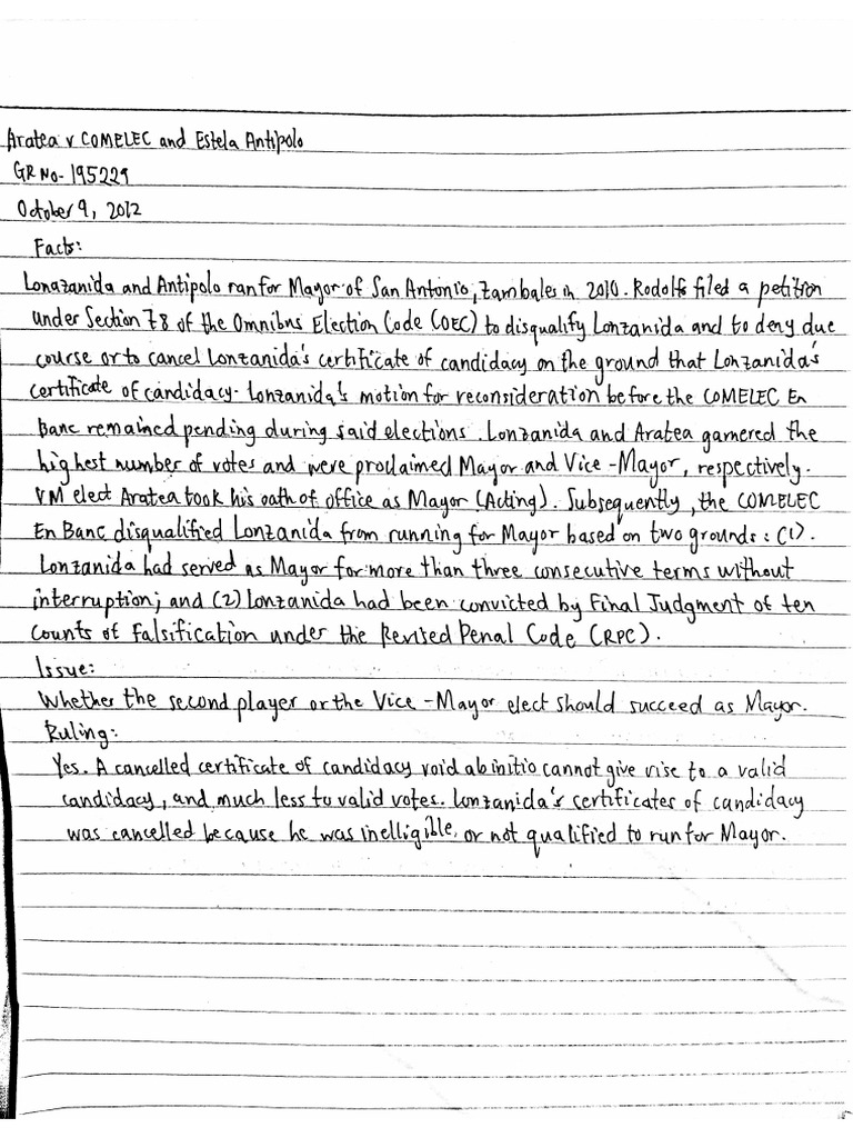 Aratea V COMELEC | PDF