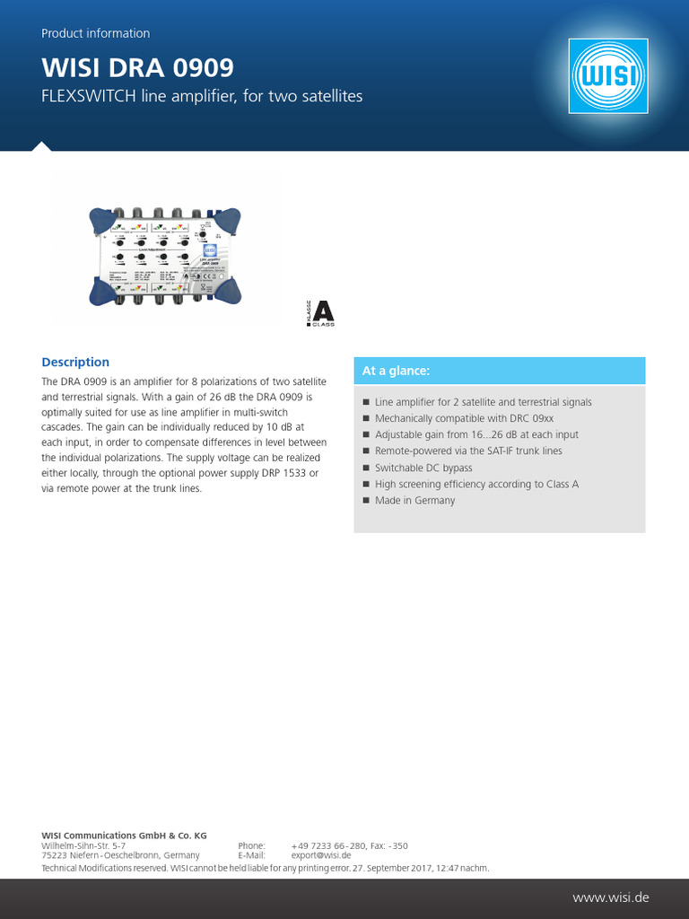 Product Info WISI-DRA-0909 en | PDF