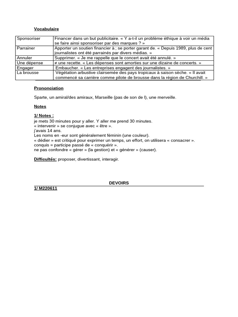 Vocabulaire | PDF