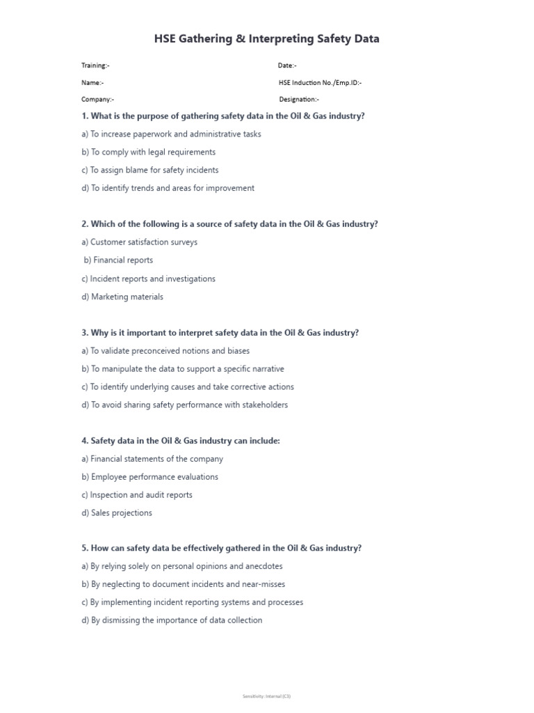 HSE Gathering & Interpreting Safety Data PPR | PDF